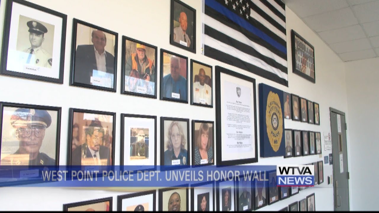 West Point Police Department unveiled honor wall - YouTube