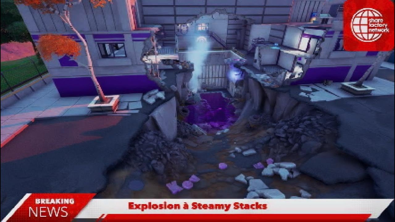 FORTNITE NEWS #1 - Explosion à Steamy Stacks - YouTube