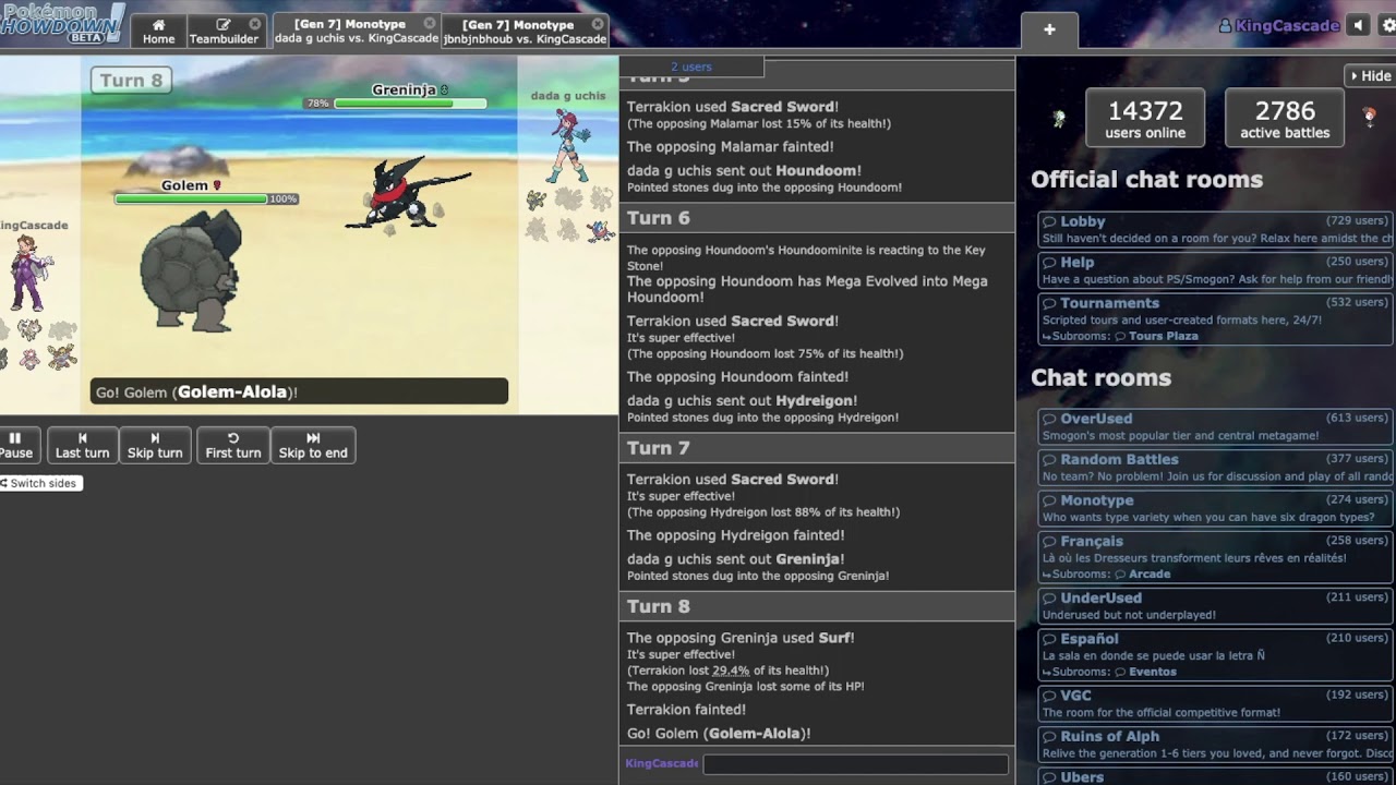 Pokemon Showdown- Rock Monotype - YouTube
