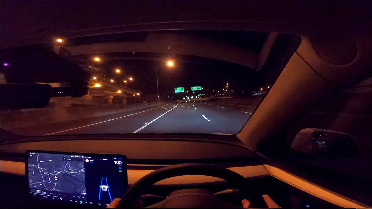 Tesla Model Y AutoPilot Night Driving POV (Australia) (2022 RWD) - YouTube