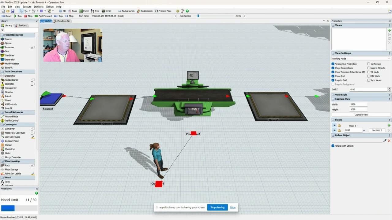 Flexsim Tutorial - Adding Operators - YouTube