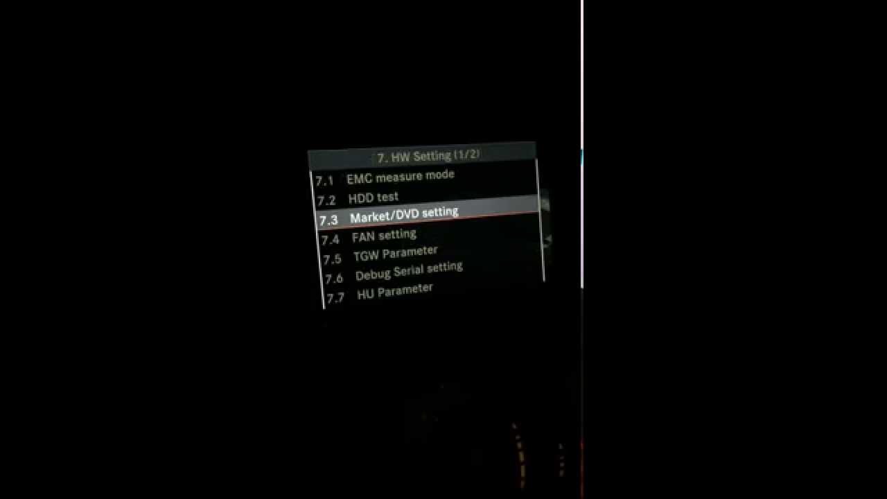 Setting options Engineering Menu Mercedes W204 Command Online NTG 4.5 ...