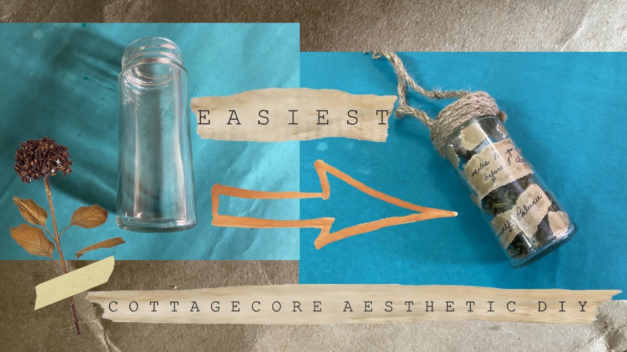 Easiest Cottagecore DIY | Empty Glass Jar DIY | Cottagecore Decor - YouTube