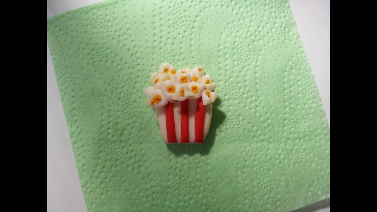 Попкорн из пластики(полимерной глины). How to make a popcorn of polymer ...