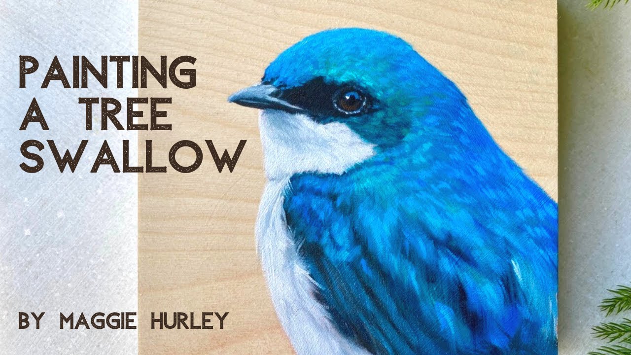 Oil painting process: tree swallow - YouTube