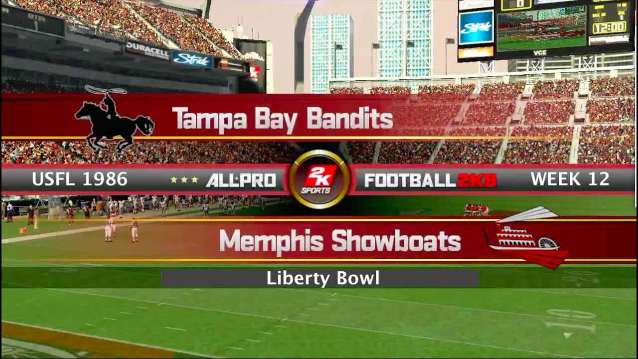 The Lost Seasons: USFL 1986 Week 12 - Tampa Bay Bandits (7-4) @ Memphis ...