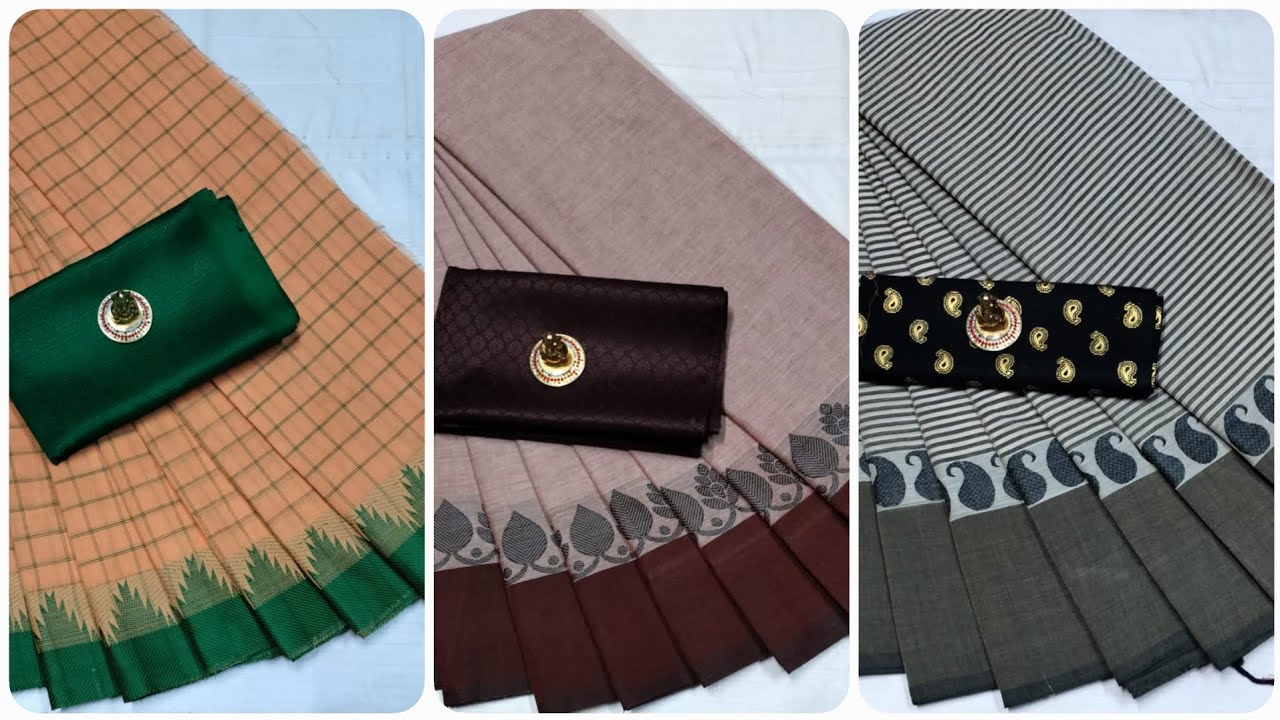 Summer wear cotton sarees 💕 Rs 599 only - YouTube