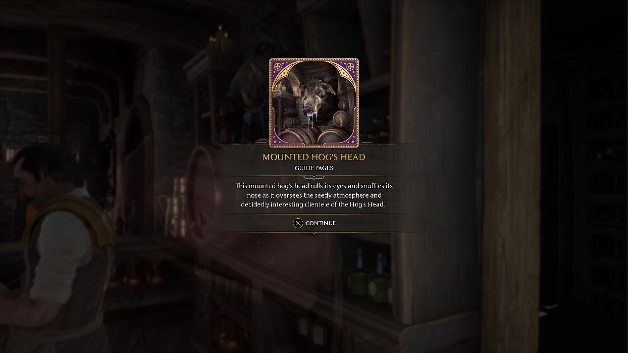 Mounted Hogs Head - Hogsmeade Field Guide Page 20 - Hogwarts Legacy ...