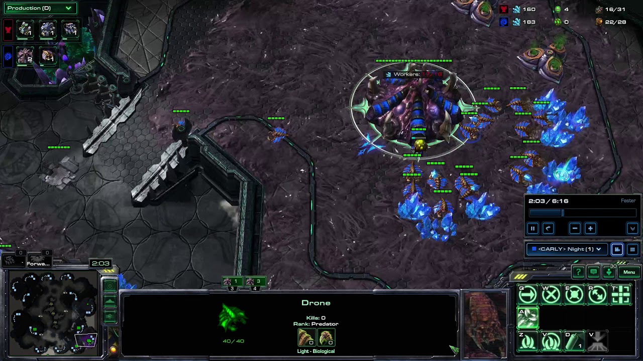 StarCraft 2: Zerg fastest possible maxout 6:15 (roach ravager) - YouTube