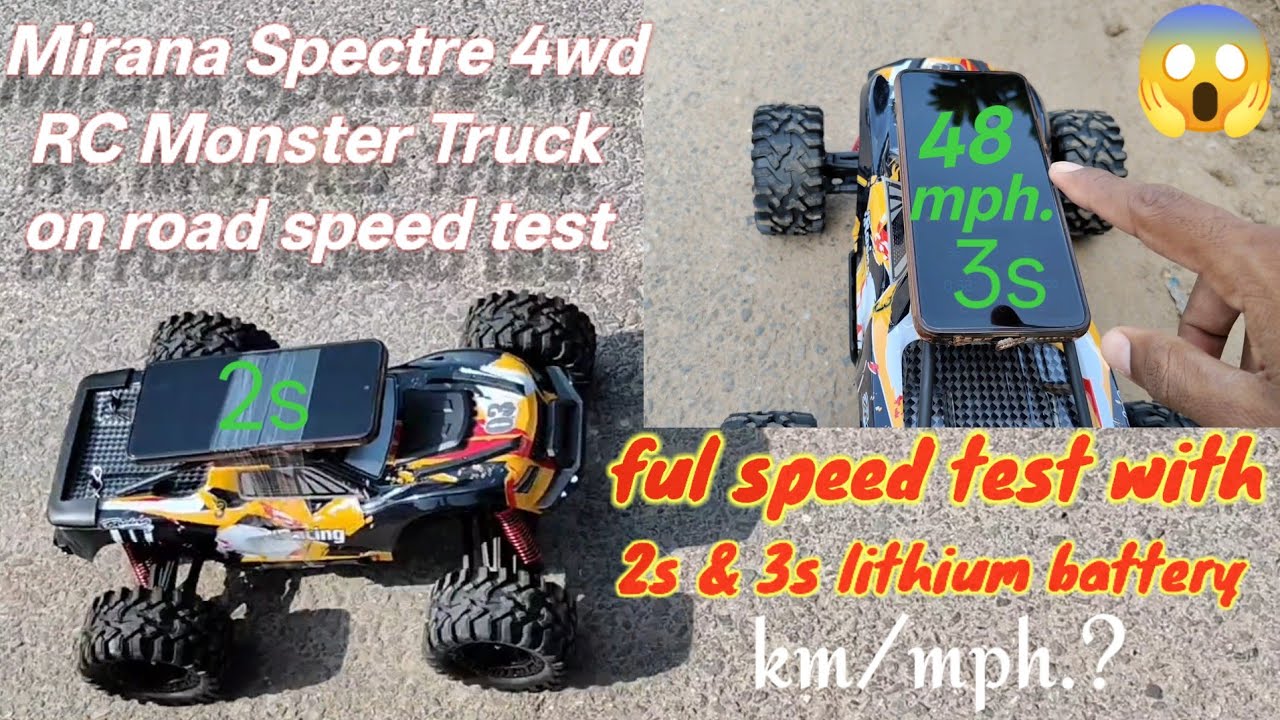 diy rc car speed test | mirana rc truck speed test at 2s & 3s battery ...