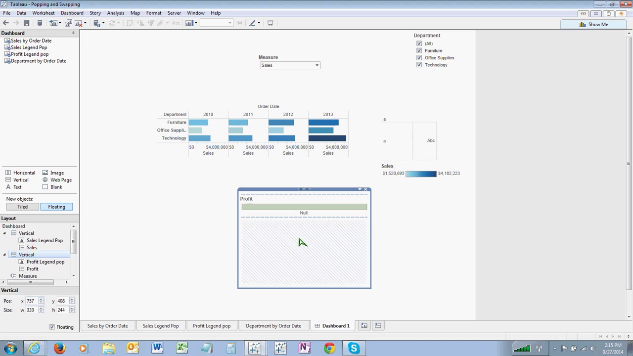 Sheet Swap and Pop in Tableau - YouTube