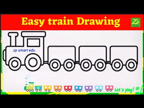 Easy Toy Train Drawing, टॉय ट्रेन चित्र, How To Draw a Toy Train, draw toy train step by step ...