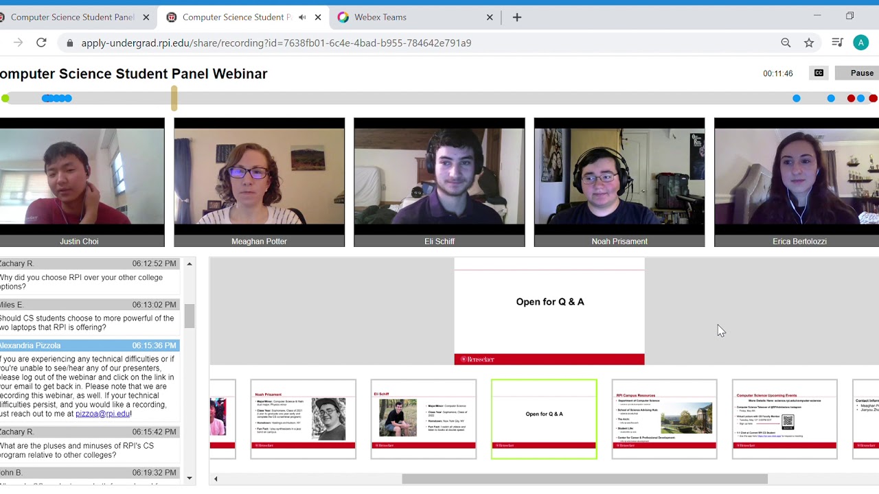 Computer Science Student Panel Webinar - YouTube