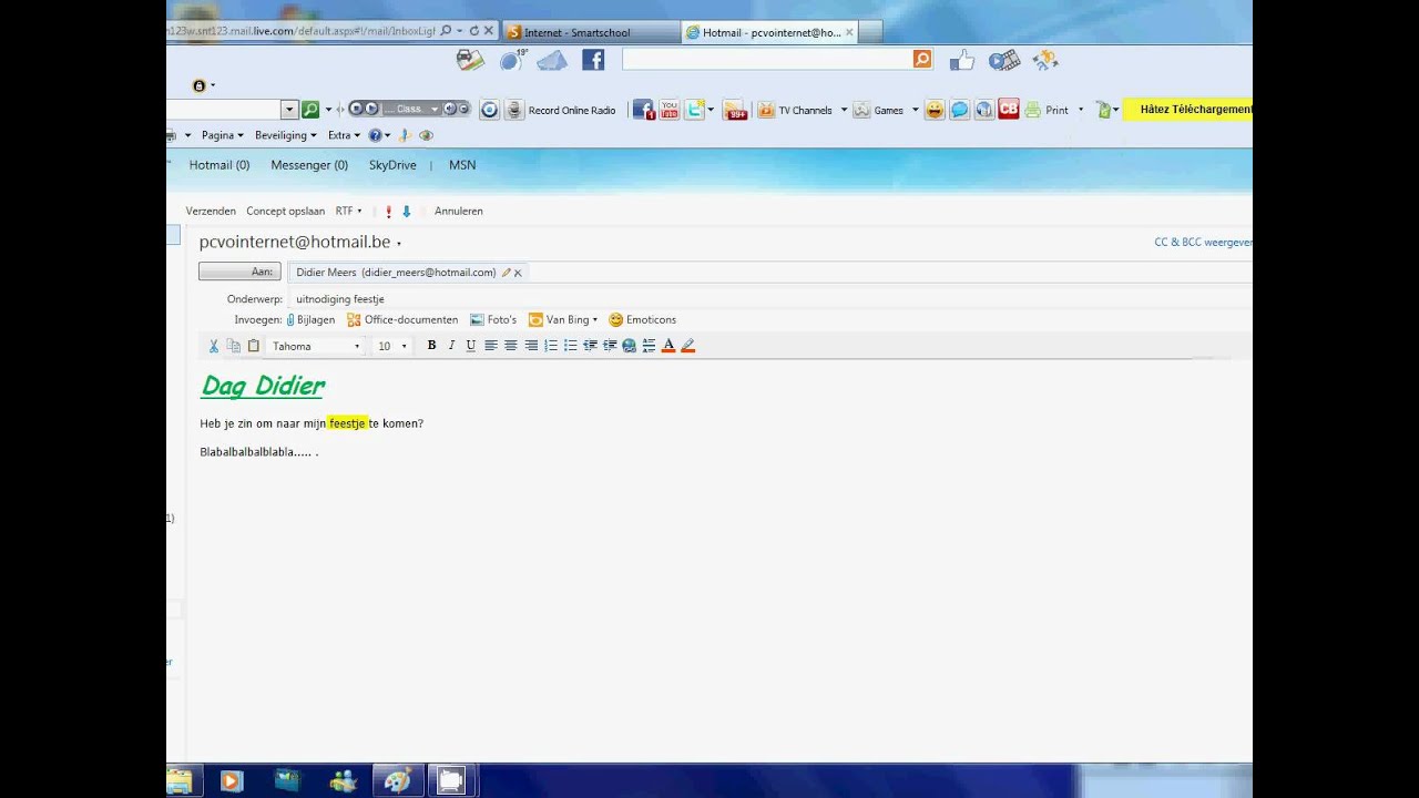 je eerste e mail sturen - YouTube