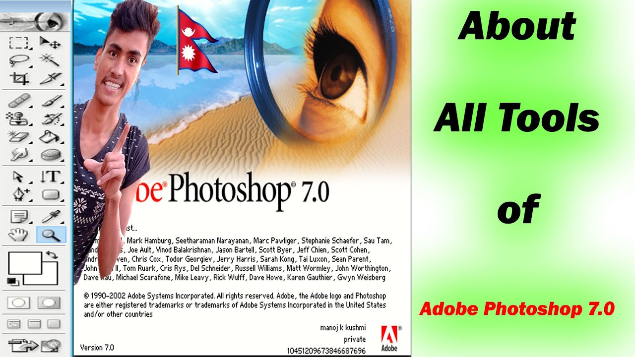 How to use All tools of adobe photoshop 7.0 नेपलीमा - YouTube