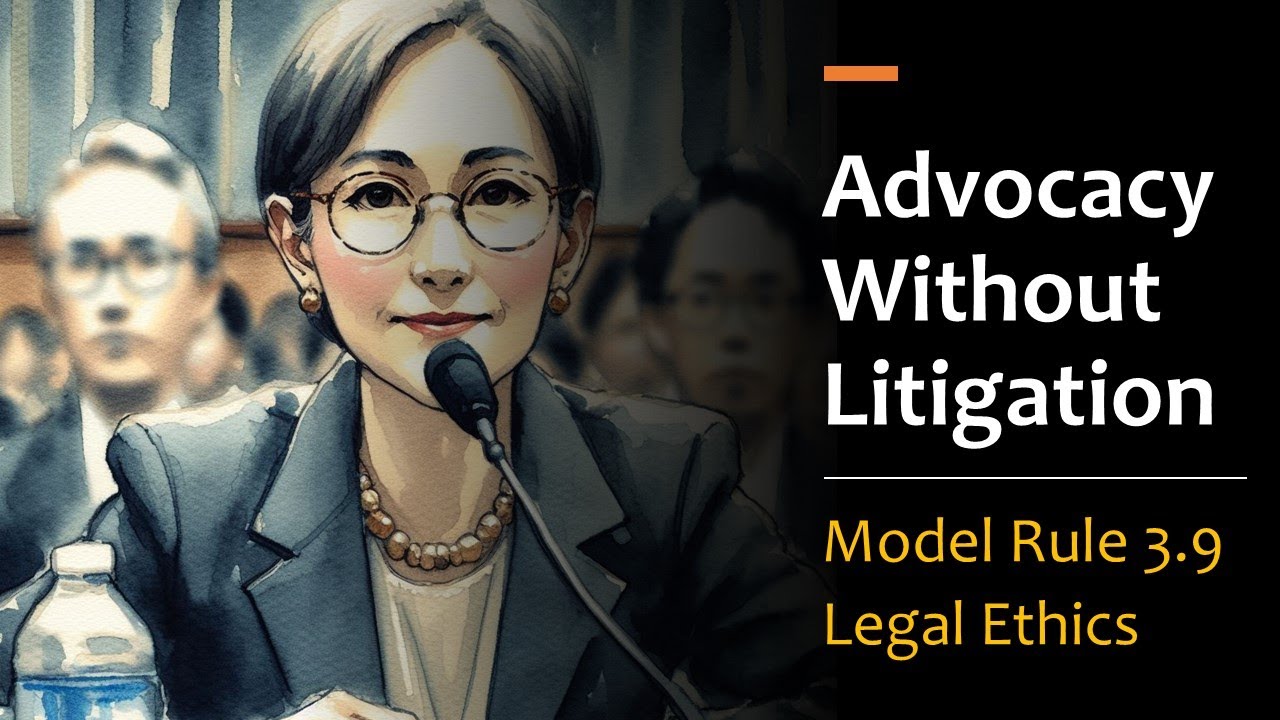Advocacy Outside Litigation Settings - Model Rule 3.9 - YouTube