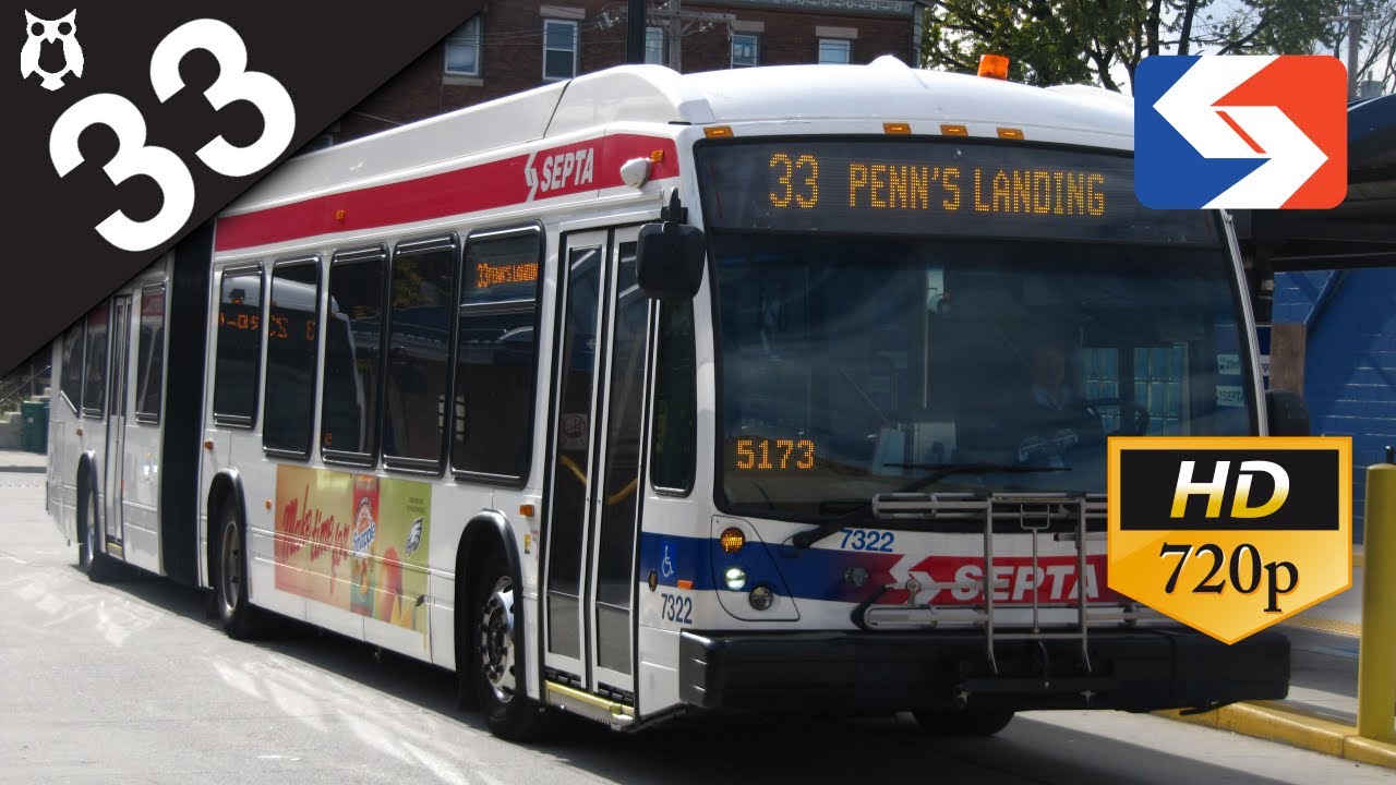 SEPTA Ride: 2015 NovaBus LFS Artic #7376 on route 33 to Penn's Landing ...