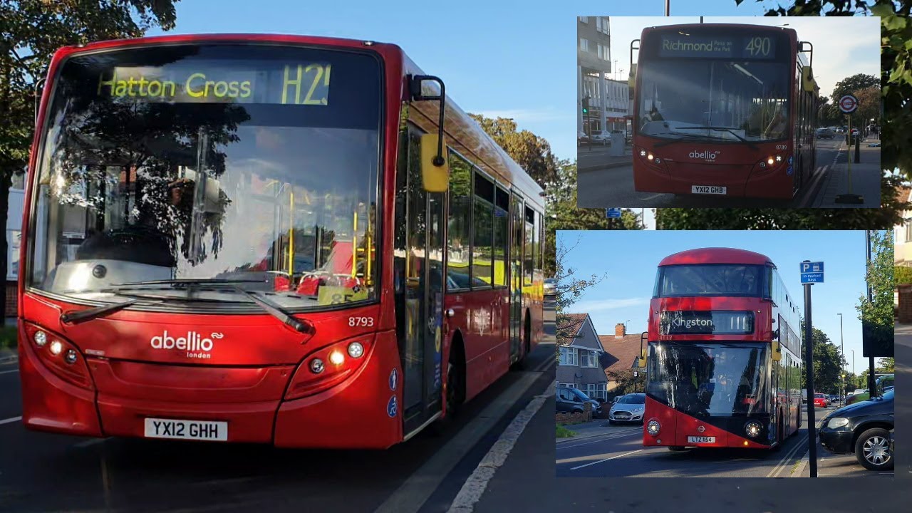 111, 285, 490, and H25 London Buses at Hounslow Road and Uxbridge Road ...