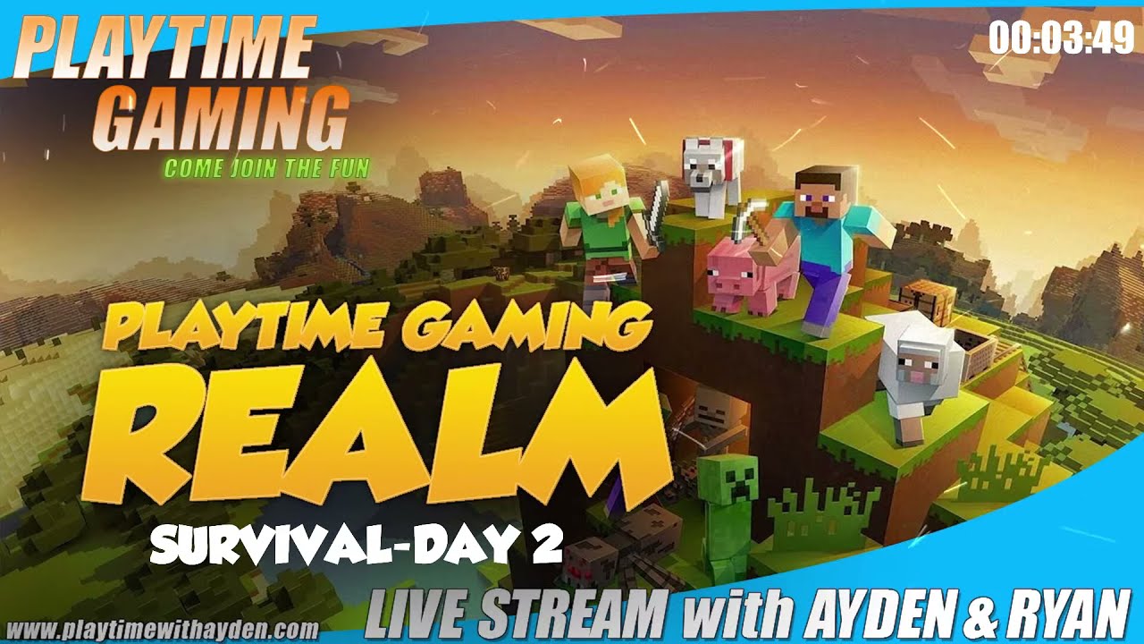 Minecraft Live - Survival - Day 2 - Playtime with Ayden - Live Stream ...