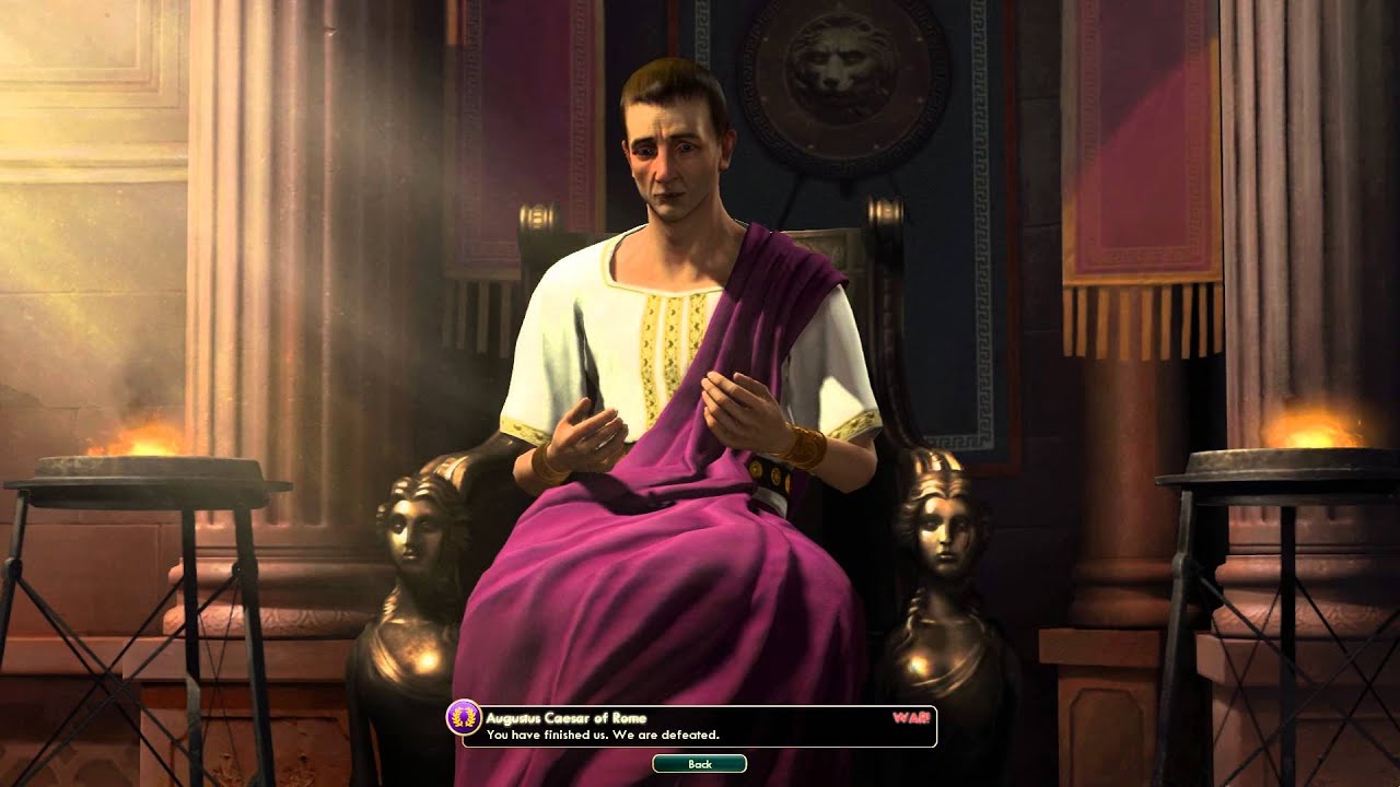 Civilization V Leader | Augustus Caesar of Rome: Defeat - YouTube