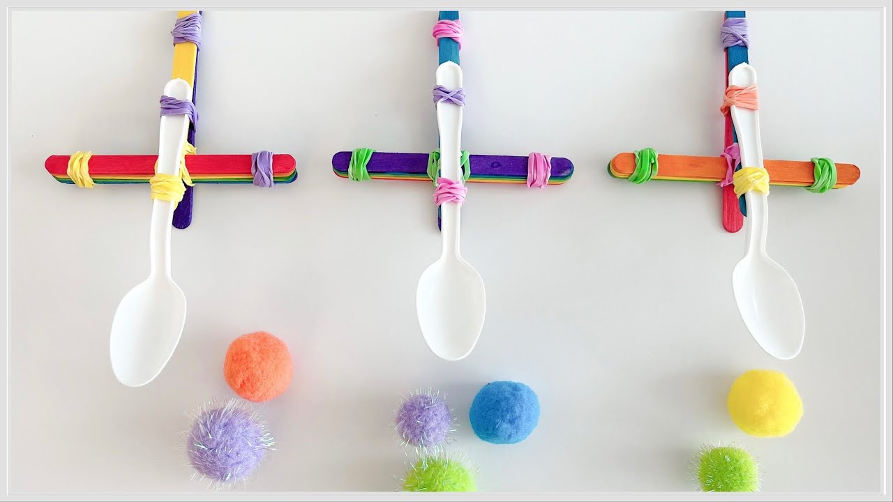 STEAM Activity STEM Activity Pompom Launcher Popsicle Stick Catapult steam-activity-stem-activity-pompom-launcher-popsicle-stick-catapult