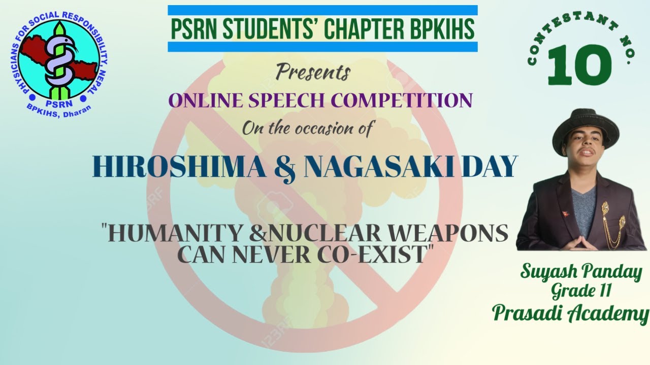 lHUMANITY & NUCLEAR WEAPONSCAN NEVER CO-EXIST|Suyash Panday;Contestant ...