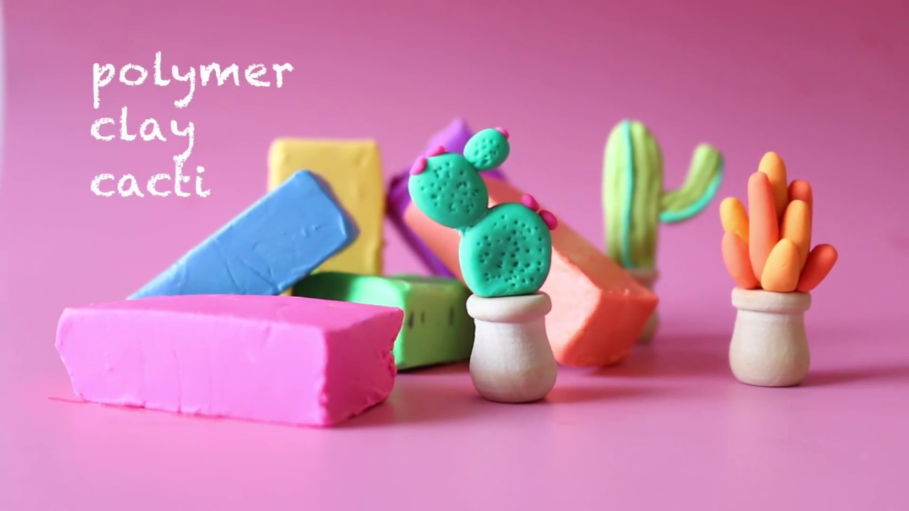 polymer clay cacti tutorial - YouTube