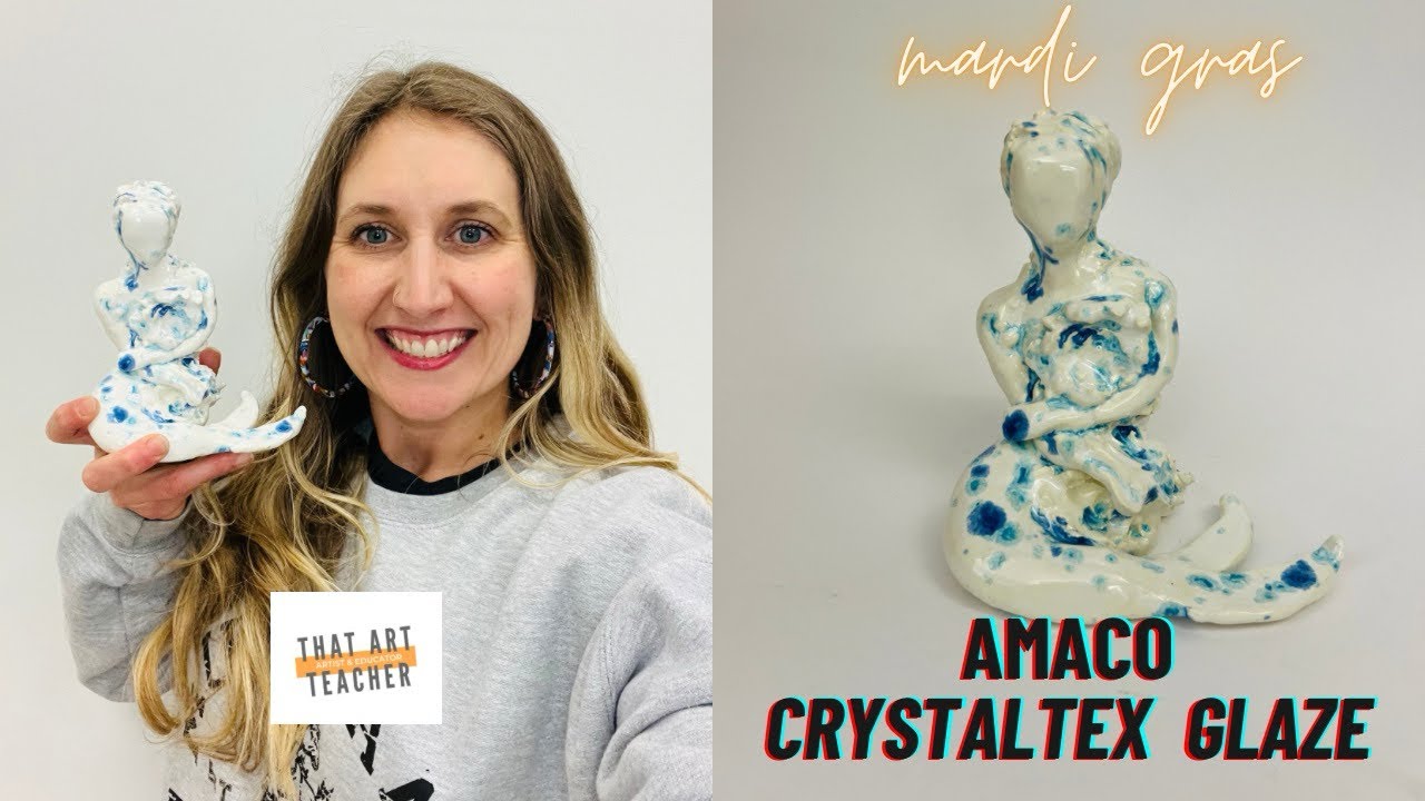 Amaco Crystaltex Glaze Tutorial | Mardi Gras - YouTube