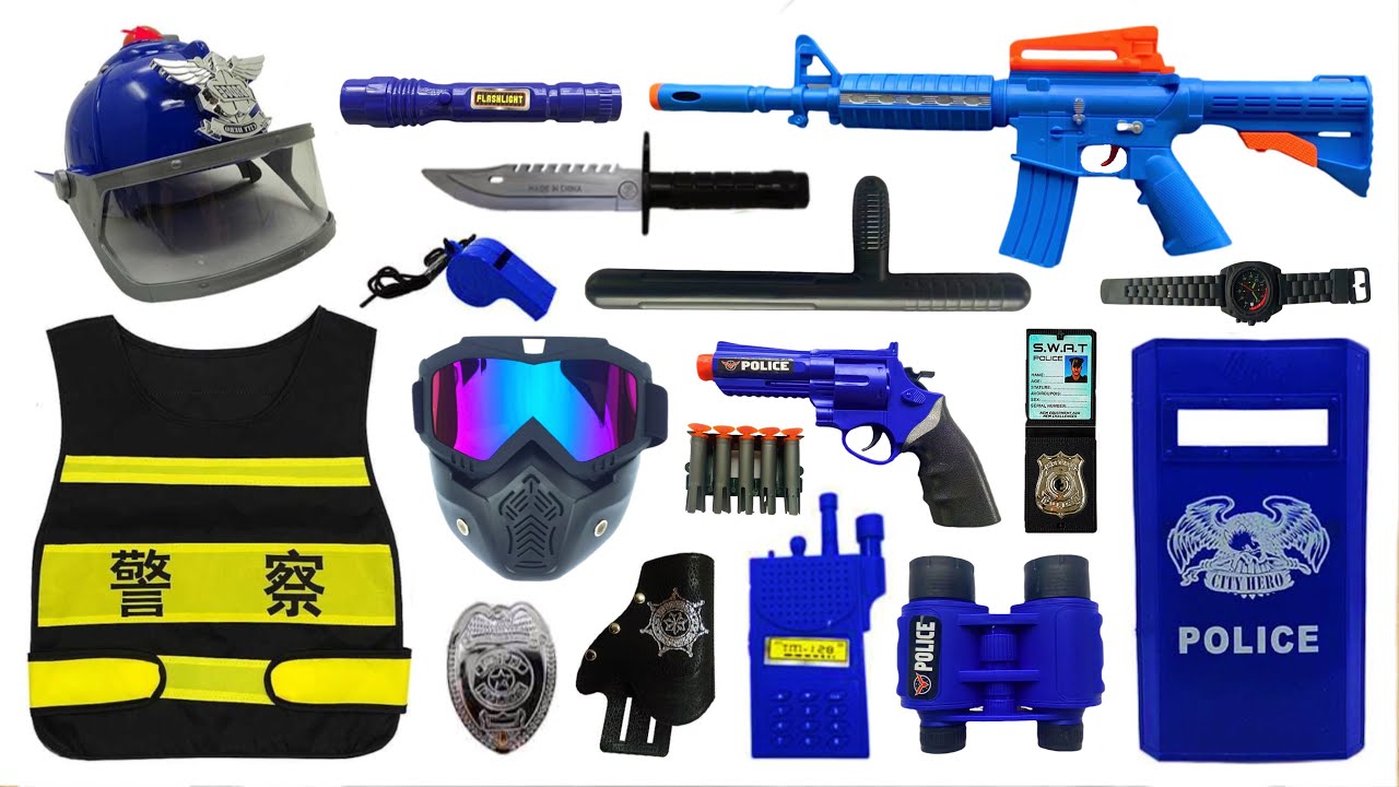 Special Police Weapons Toy set Unboxing-M416 guns, Gas mask, Glock ...