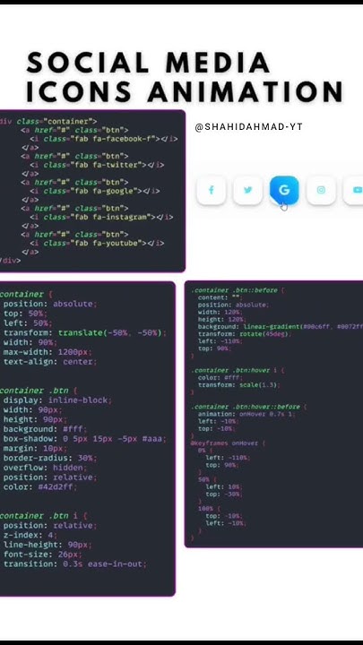 Social Media Icons Animation Html And Css Coding Codingtutorial Htmlcss Youtube