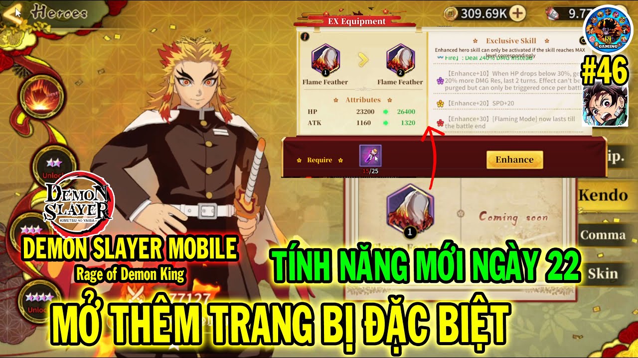 TÍNH NĂNG NGÀY 22 EX EQUIPMEN DEMON SLAYER MOBILE Rage of Demon King ...