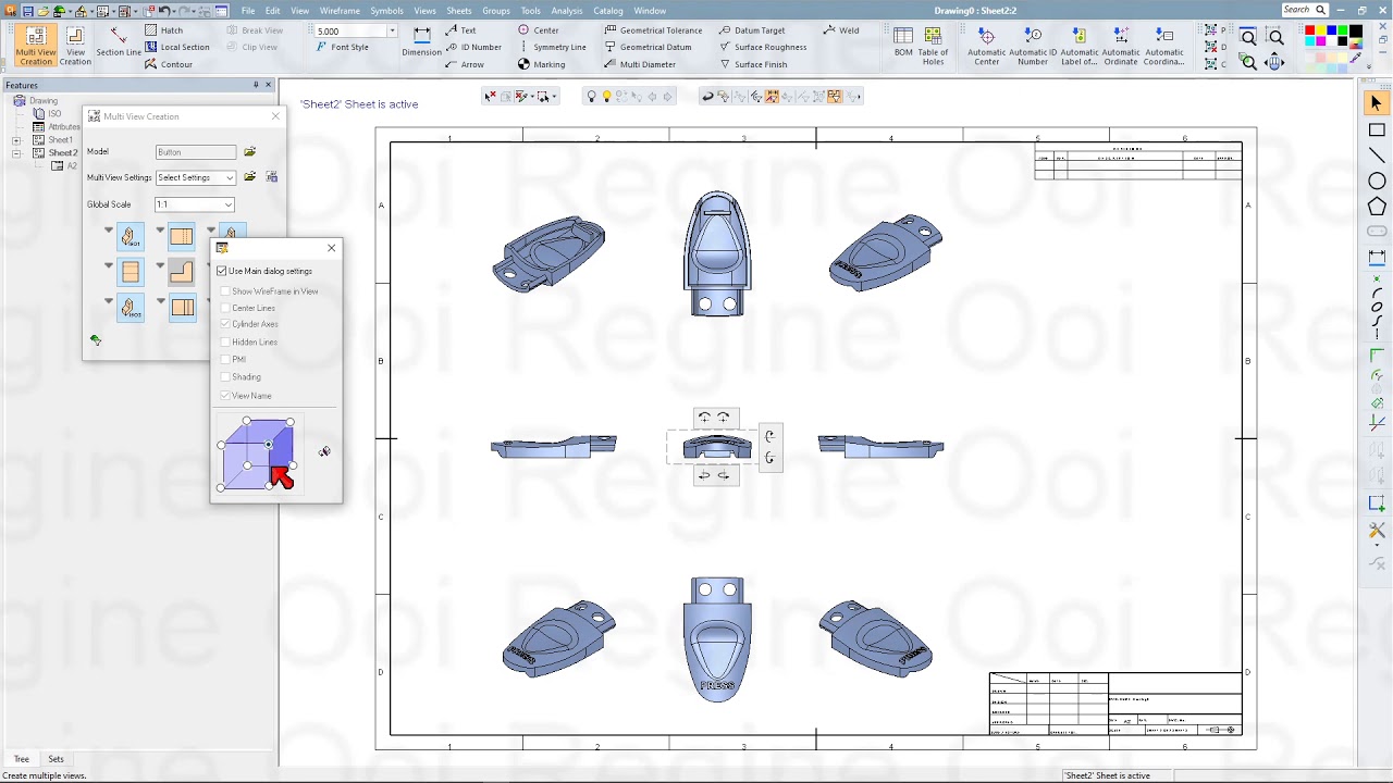 ID2005041005 Tutorial CAD Drafting 1 view creation - YouTube