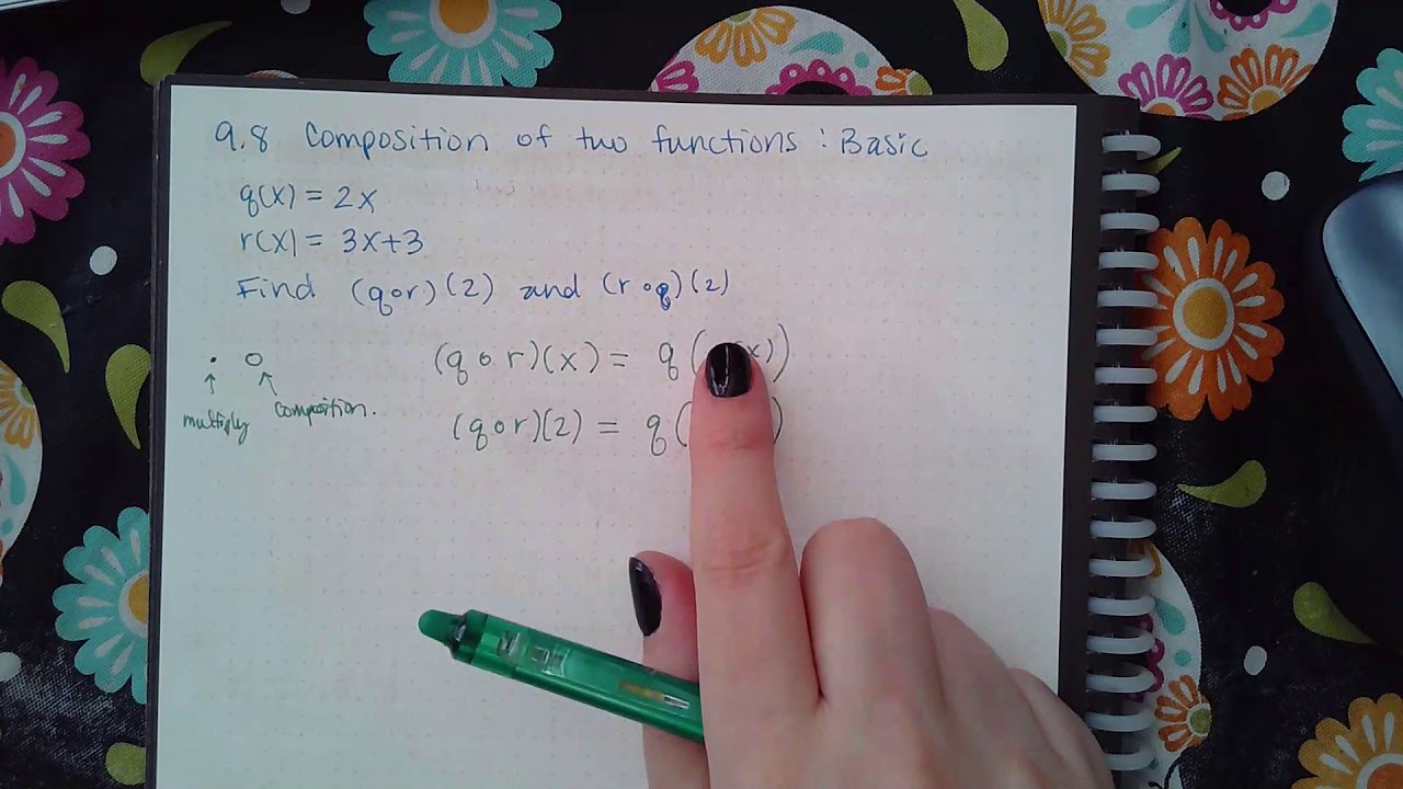 9.8 Composition of two functions Basic - YouTube