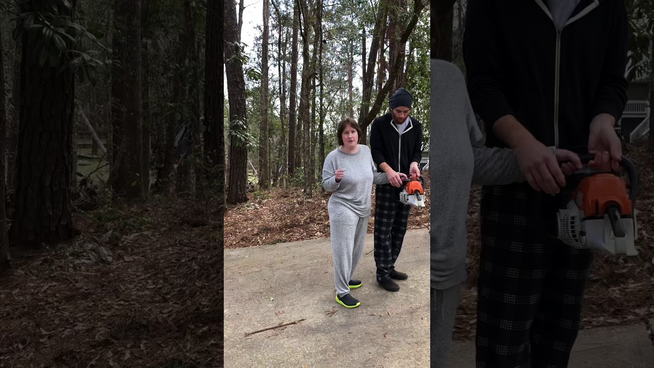 Revving up a chainsaw for the first time - YouTube