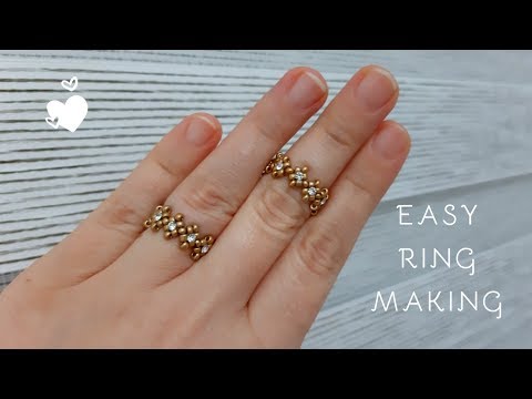 Kum Boncuktan Kolay Yüzük Yapımı || Easy Ring Making #tutorial