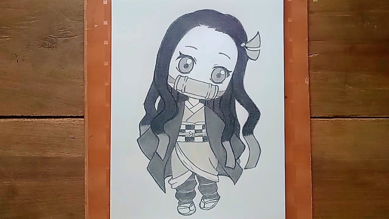 Menggambar Anime Chibi Nezuko Kamado Demon Slayer : Kimetsu no Yaiba ...