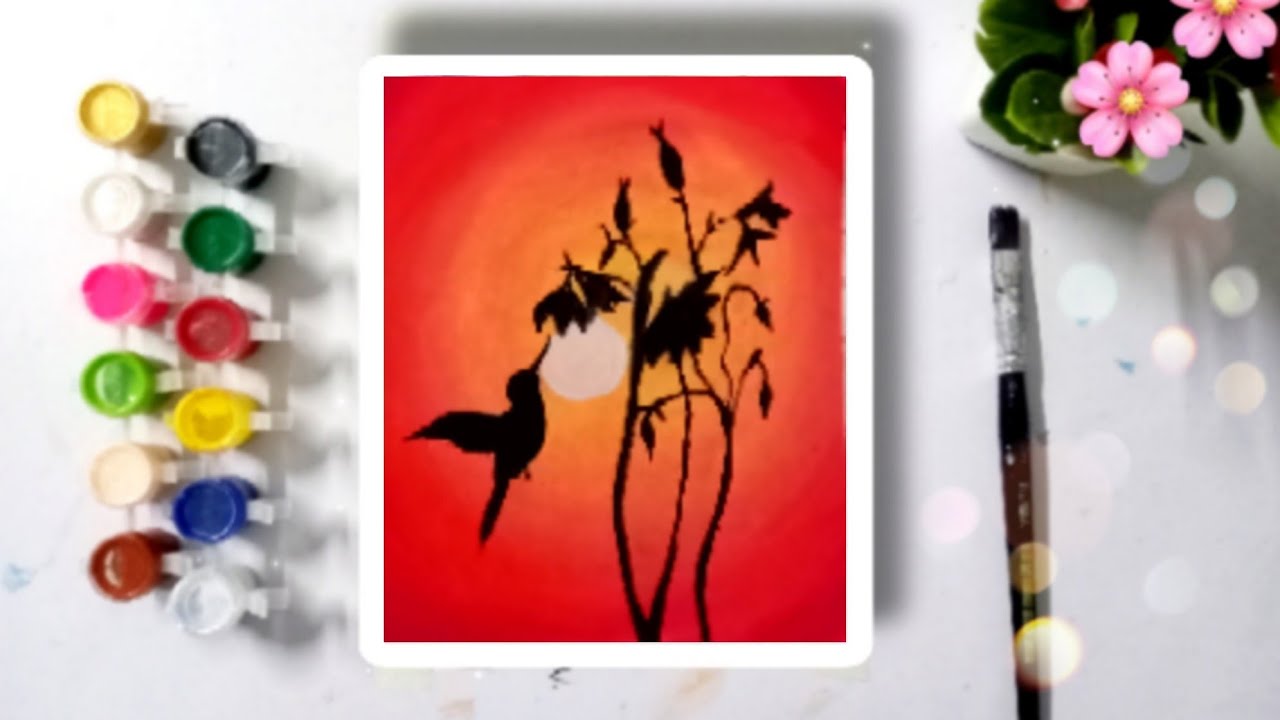How to paint easy sunset view / Acrylic Painting for Beginners ...