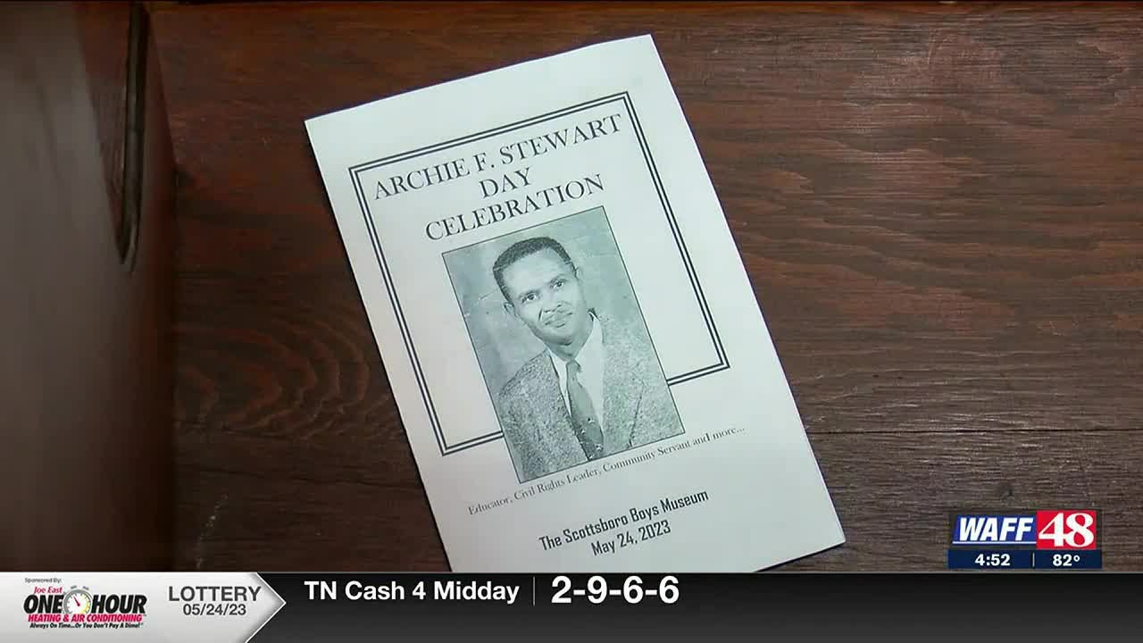 Scottsboro residents celebrate Archie F. Stewart Day - YouTube