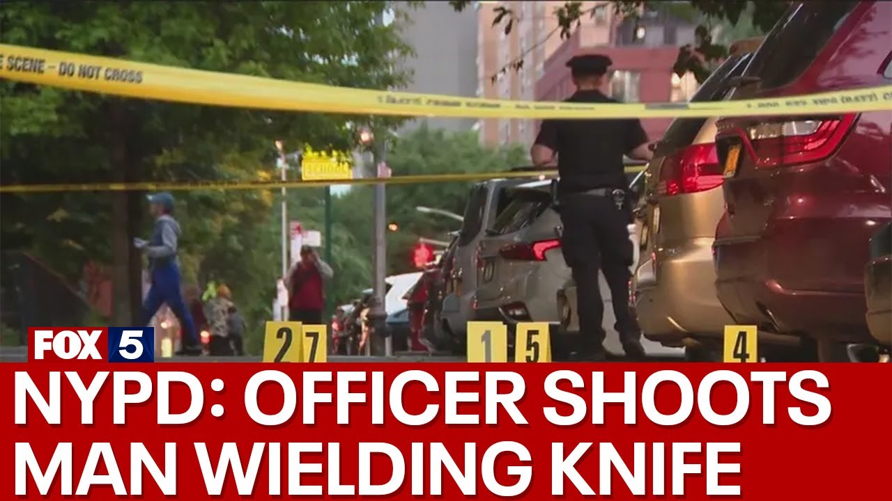 NYPD: Officer shoots man wielding knife - YouTube