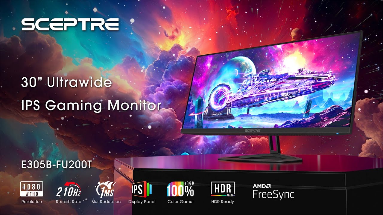 Flat Ultrawide 30" IPS Panel 210hz 1ms BR 1080P Gaming Monitor: E305B ...