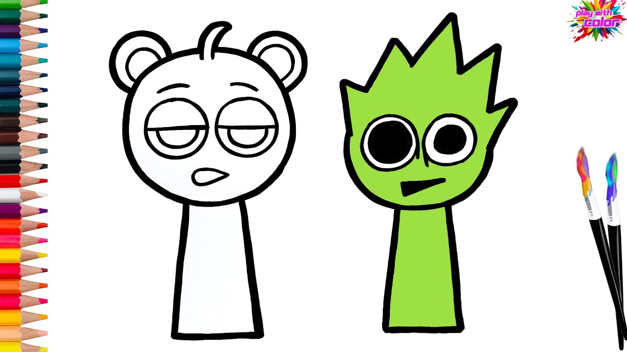 How to draw and color Sky and Owakcx | From Sprunki - YouTube