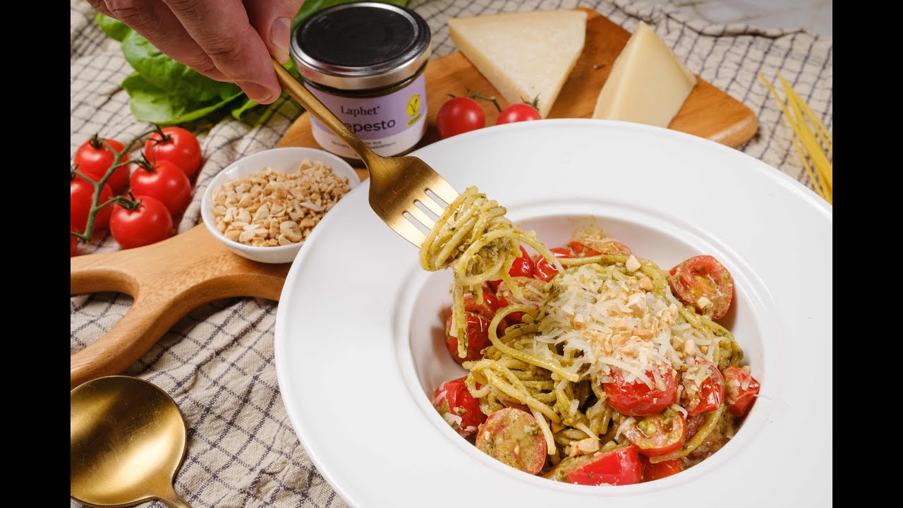 Spaghetti with Tea Pesto - YouTube