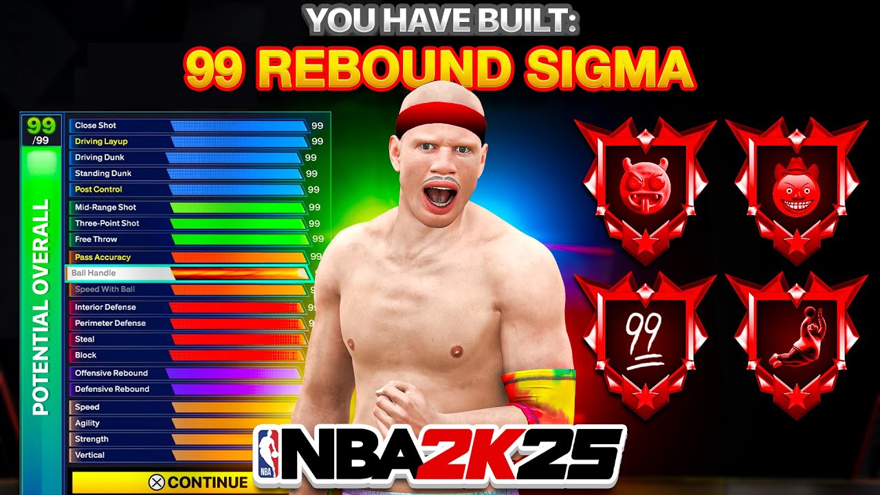 Rare 6'9 99 Rebound Sigma Build NBA 2K25 – Versatile Scorer & Secondary ...