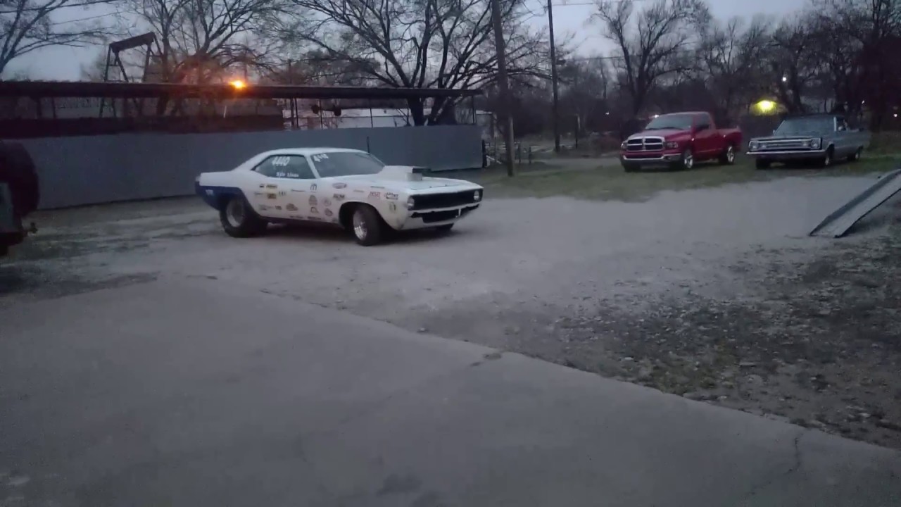 1970 Plymouth Cuda Drag Car Loading on Trailer - YouTube