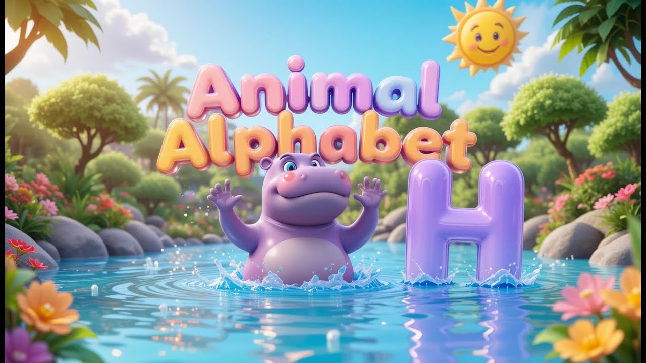 🔤 H is for Hippo | ABC Phonics Song for Kids | Learn Alphabet with ...