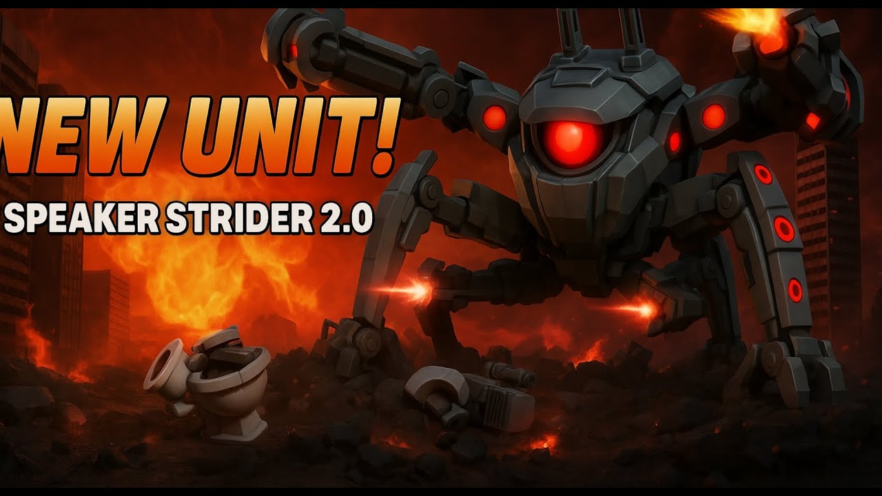 Speaker strider 2.0 skibidi toilet battle boom - YouTube