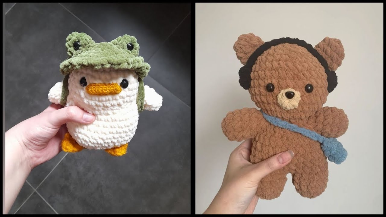 very good and cute ideas of soft toys made with crochet patterns - YouTube
