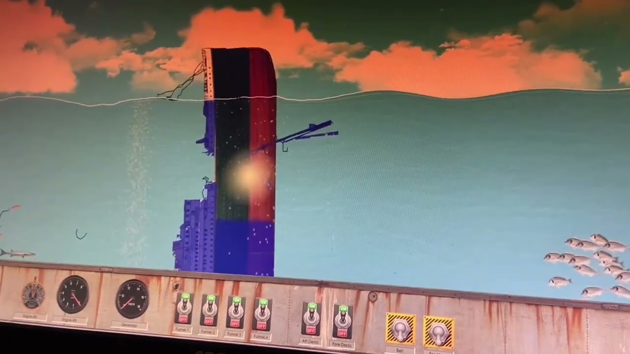 Titanic in reverse sinking stern first - YouTube