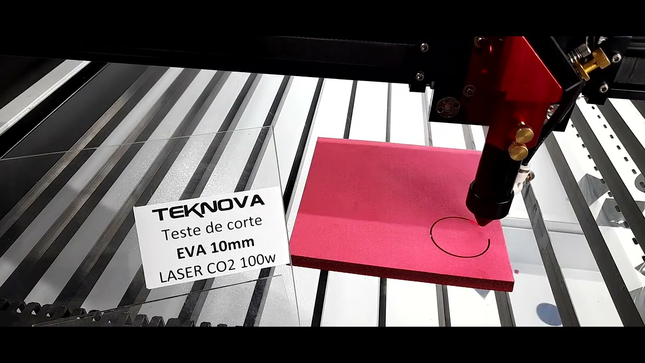 Laser CO2 - Teknova - Cortando EVA 10mm - YouTube