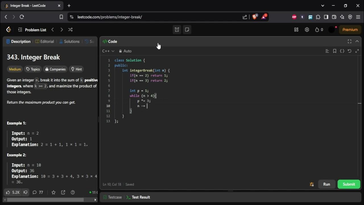 leetcode-343 - YouTube